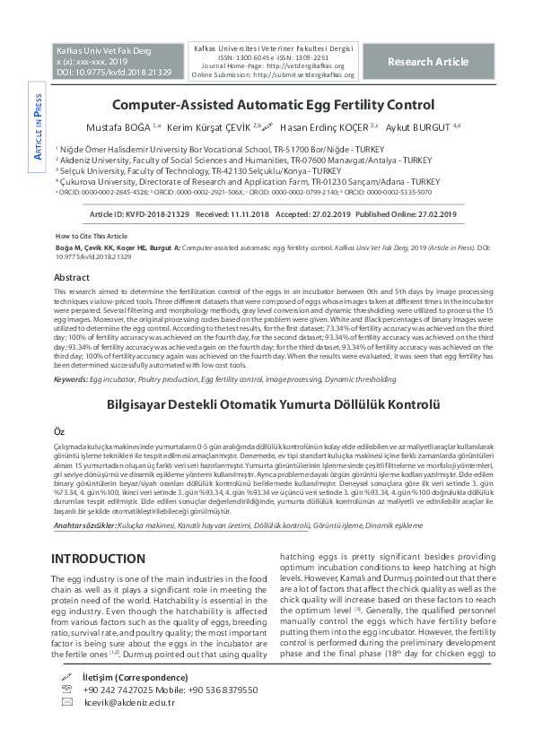 (PDF) Computer-assisted automatic egg fertility control