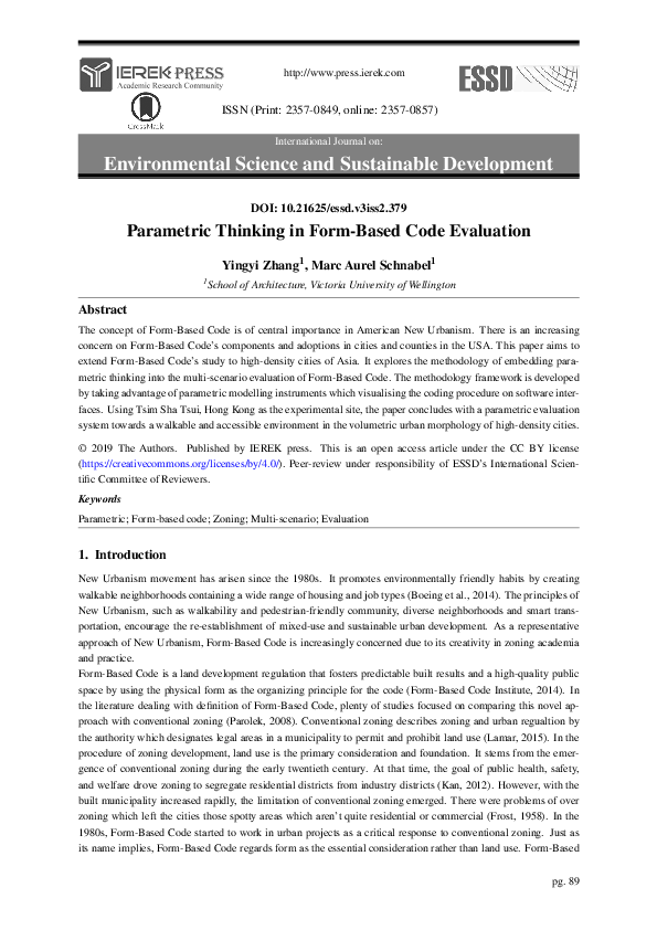 (PDF) Parametric Thinking in Form-Based Code Evaluation