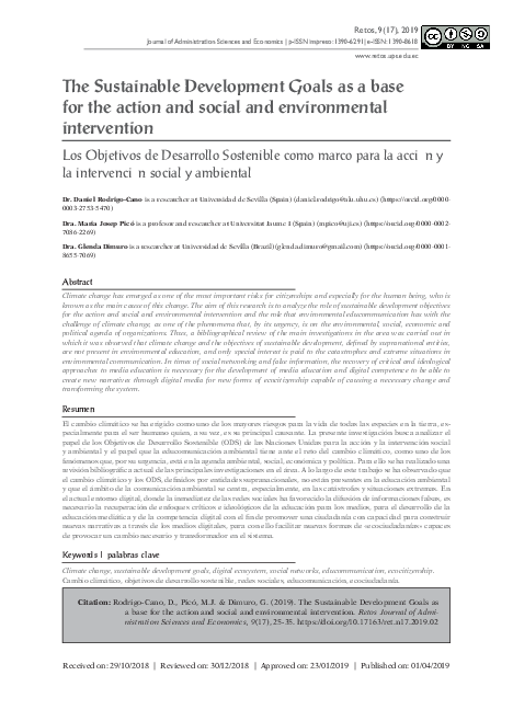 (PDF) The Sustainable Development Goals as a base for the action and ...