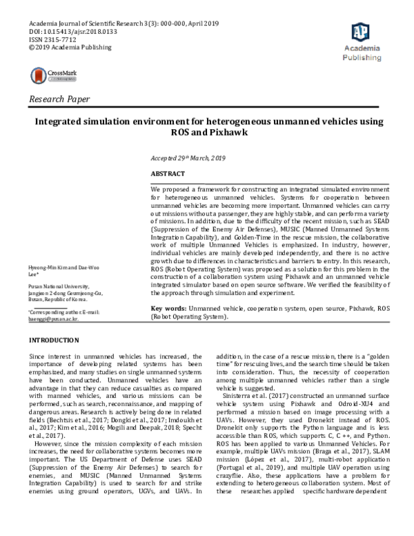 (PDF) Integrated simulation environment for heterogeneous unmanned ...