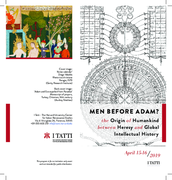 (PDF) Exploratory Seminar on Pre-Adamitism at Villa I Tatti