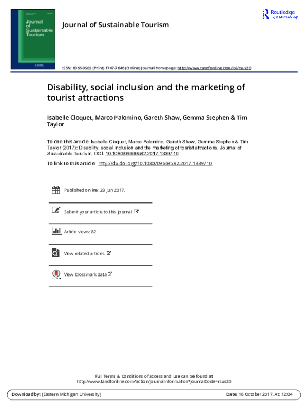 (PDF) Journal of Sustainable Tourism Disability, social inclusion and ...