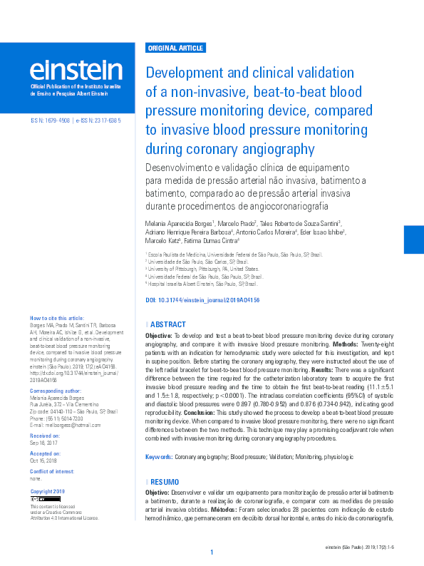 (PDF) Development and clinical validation of a non-invasive, beat-to-beat blood pressure ...