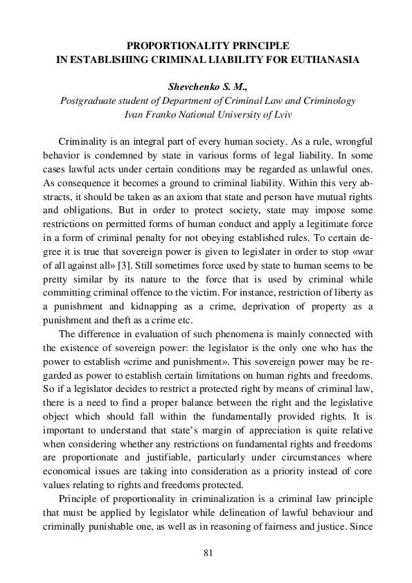 (PDF) Proportionality principle in establishing criminal liability for ...