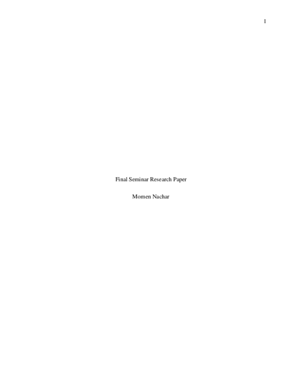 (DOC) Final Seminar Research Paper
