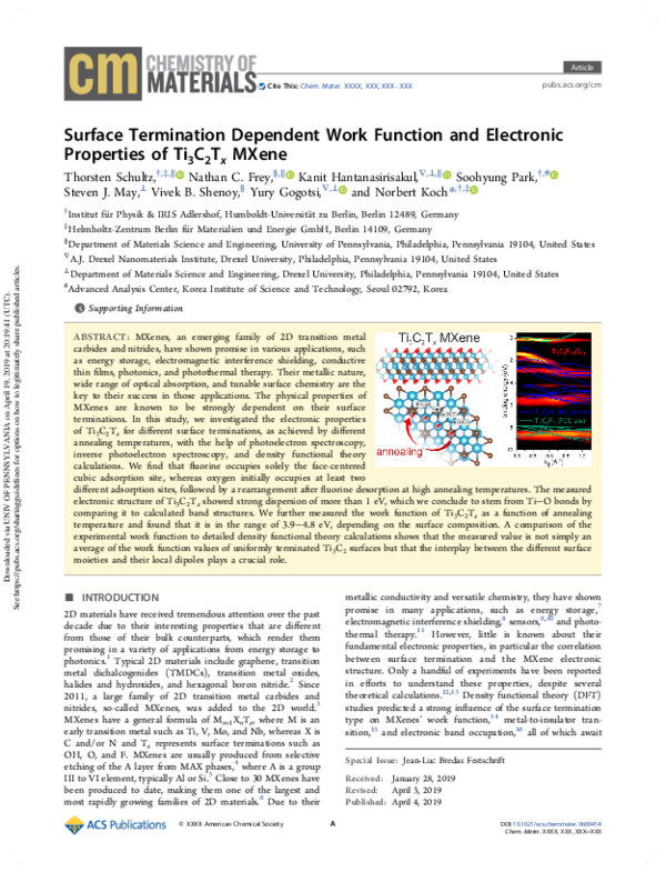(PDF) Surface Termination Dependent Work Function and Electronic ...