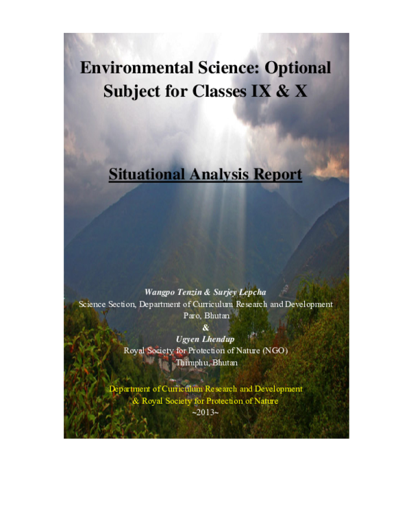 (PDF) Curriculum Framework of Environmental Science From Class Pre ...