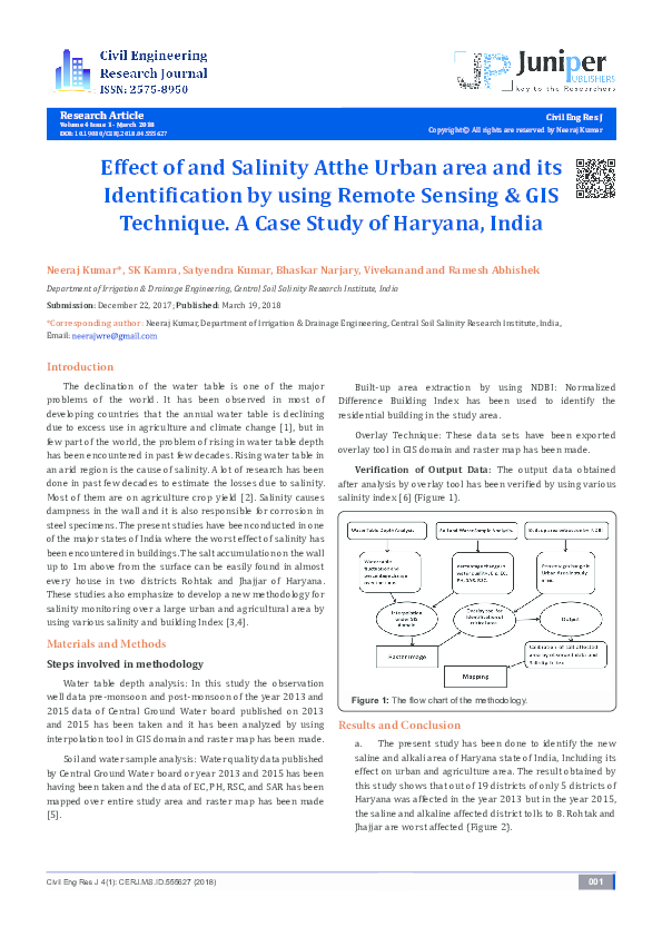 (PDF) Effect of and Salinity Atthe Urban area and its Identification by ...