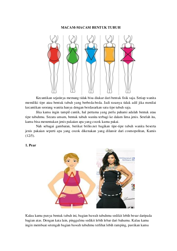(DOC) TIPE BENTUK TUBUH macam