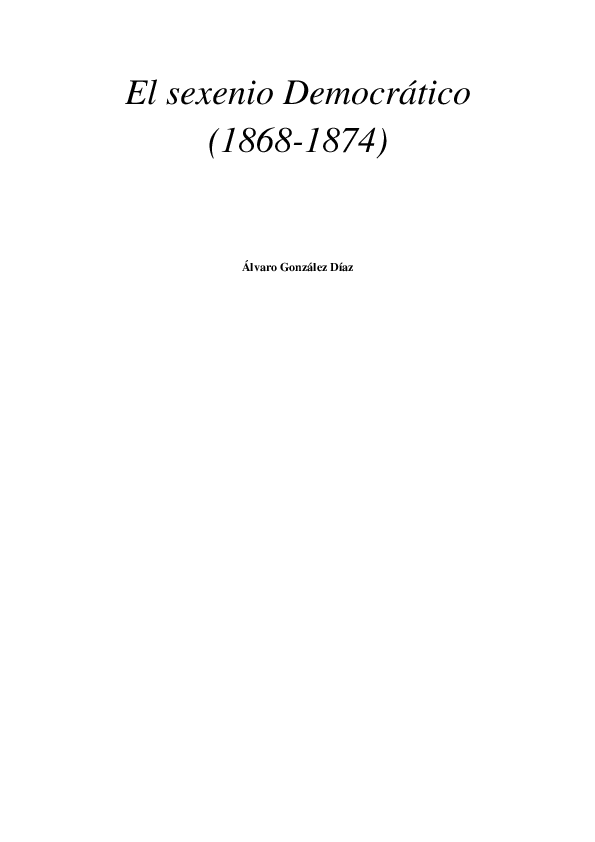 (PDF) El sexenio Democrático (1868-1874
