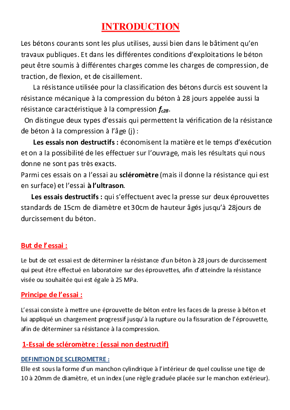 (DOC) essai de résistance à la compression