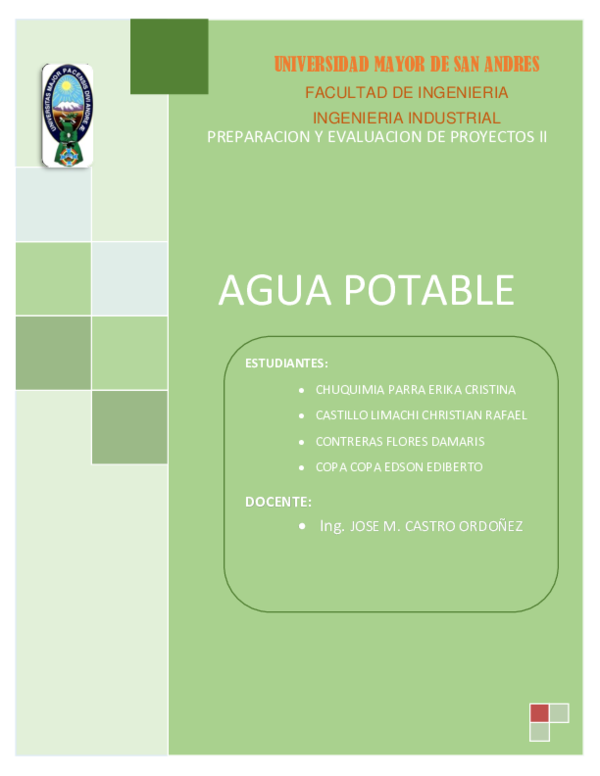 (DOC) PROYECTO FINAL AGUA POTABLE