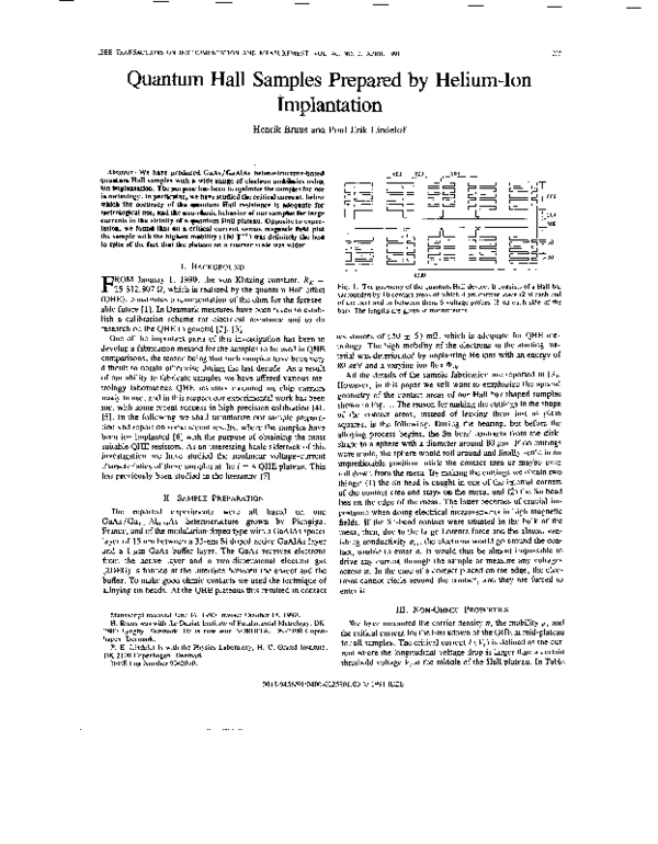 (PDF) Quantum hall samples prepared by helium-ion implantation