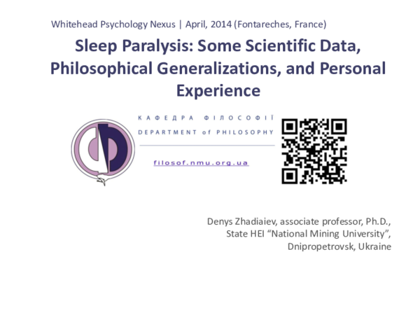 (PDF) Sleep Paralysis: Some Scientific Data, Philosophical ...