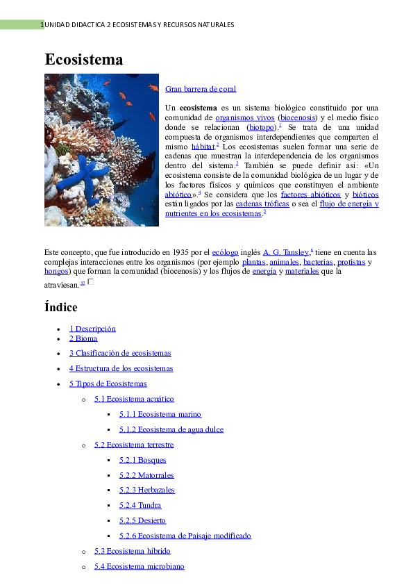 (DOC) UNIDAD DIDACTICA 2 ECOSISTEMAS Y RECURSOS NATURALES