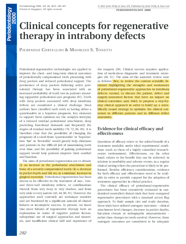 (PDF) Clinical concepts for regenerative therapy in intrabony defects