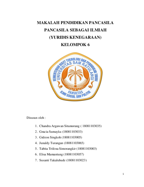 (DOC) MAKALAH PANCASILA SEBAGAI ILMIAH