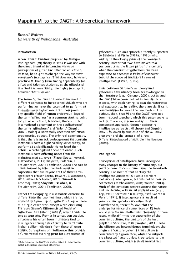 (PDF) Mapping MI to the DMGT: A theoretical framework