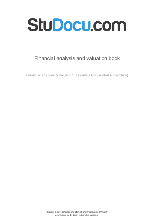 (PDF) Financial analysis and valuation book
