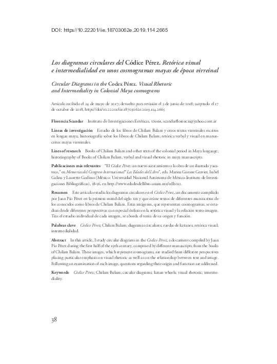 (PDF) Los diagramas circulares del Códice Pérez. Retórica Visual e ...