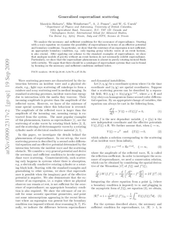 (PDF) General universal superradiant scattering