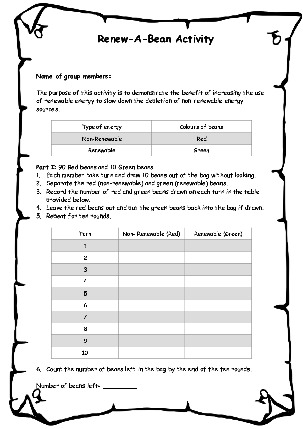 (PDF) Renew-A-Bean Activity