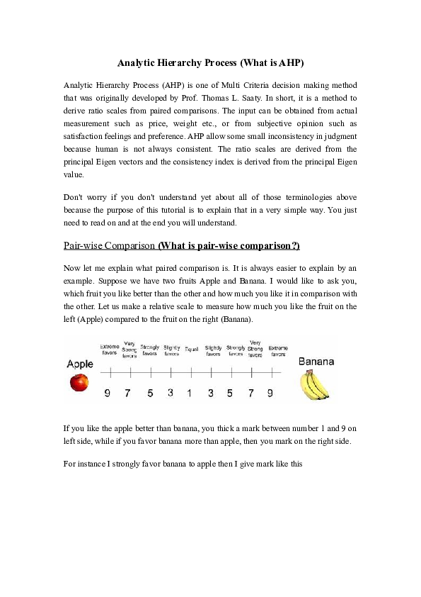 (DOC) AHP Tutorial