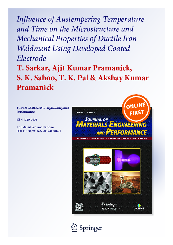 (PDF) Influence of Austempering Temperature and Time on the Microstructure and Mechanical ...