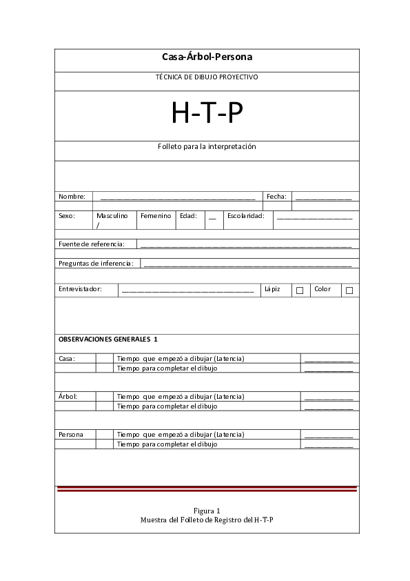 (PDF) Casa-Árbol-Persona TÉCNICA DE DIBUJO PROYECTIVO H-T-P Folleto ...