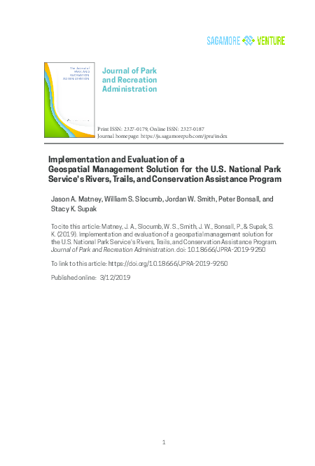 (PDF) Implementation and Evaluation of a Geospatial Management Solution ...