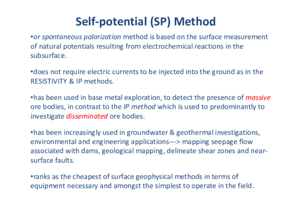 (PDF) Self-potential (SP) Method