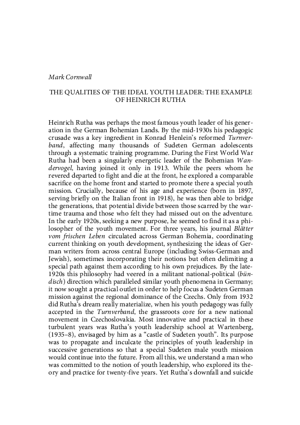 (PDF) The Qualities of the Ideal Youth Leader: The Example of Heinrich ...