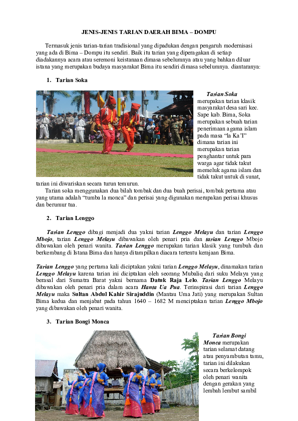 (PDF) JENIS-JENIS TARIAN DAERAH BIMA -DOMPU