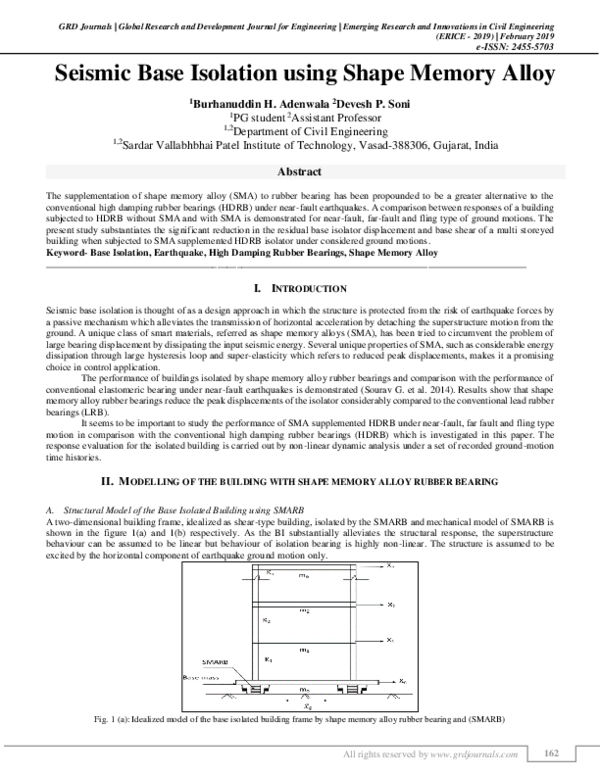 (PDF) Seismic Base Isolation using Shape Memory Alloy