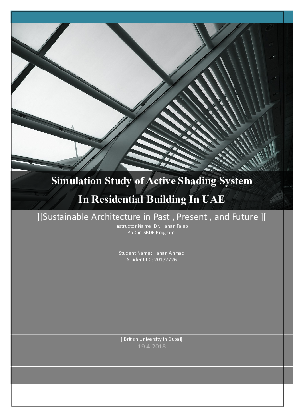 (DOC) Simulation Study of Active Shading System In Residential Building ...