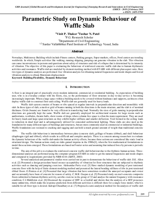 (PDF) Parametric Study on Dynamic Behaviour of Waffle Slab