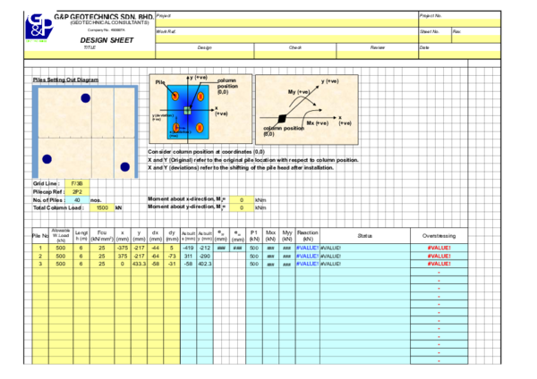 (PDF) Piles Setting Out Diagram Consider column position at coordinates ...