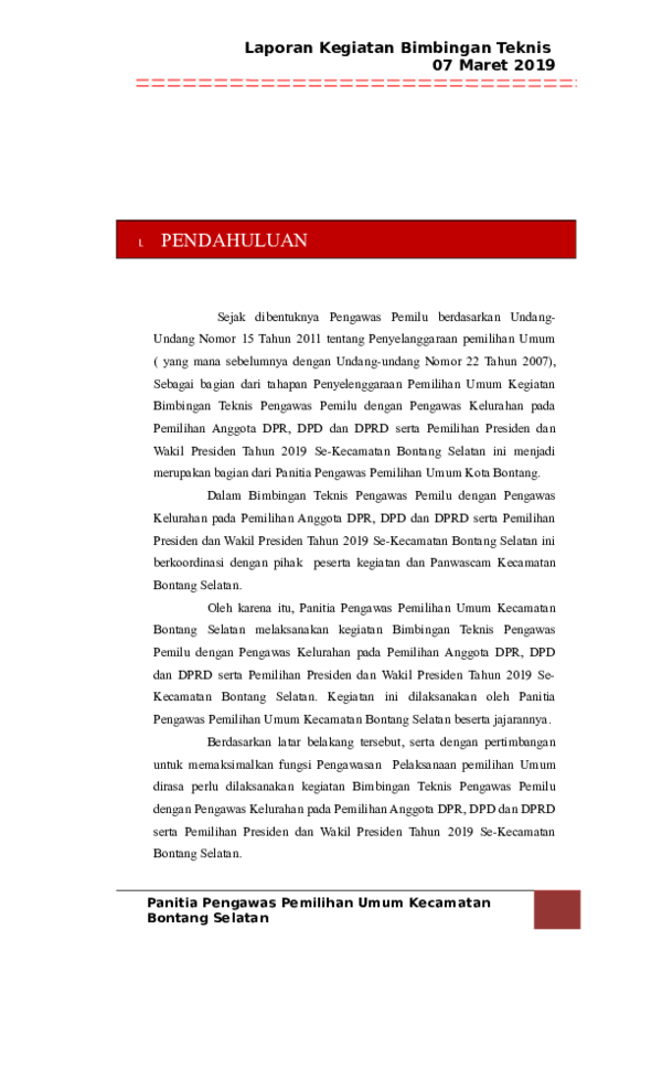 (DOC) Laporan BIMTEK