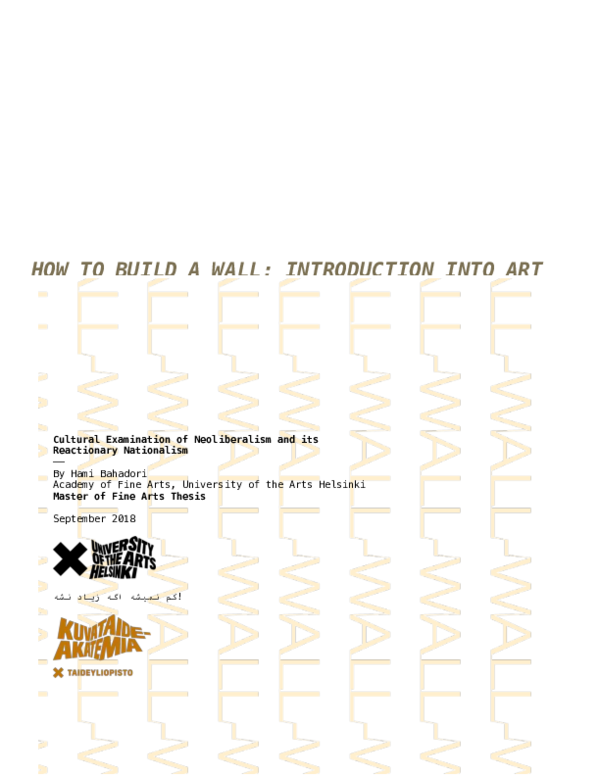 (PDF) How to Build a Wall: Introduction into Art