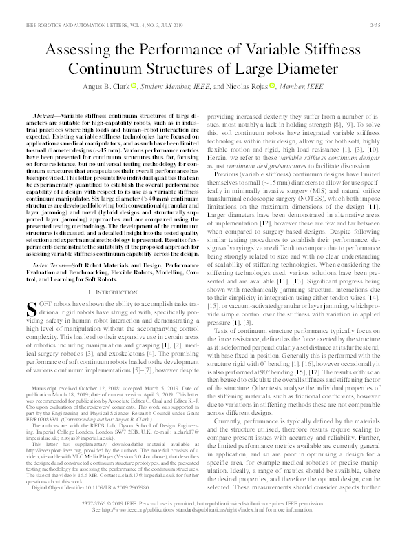 (PDF) Assessing the Performance of Variable Stiffness Continuum Structures of Large Diameter