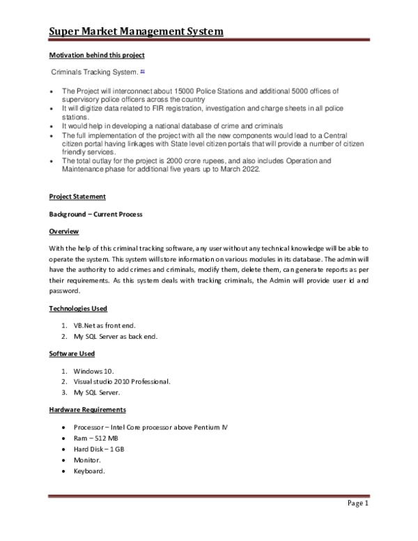 (DOC) Criminal tracking System