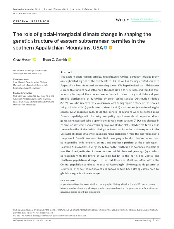 (PDF) The role of glacial-interglacial climate change in shaping the ...