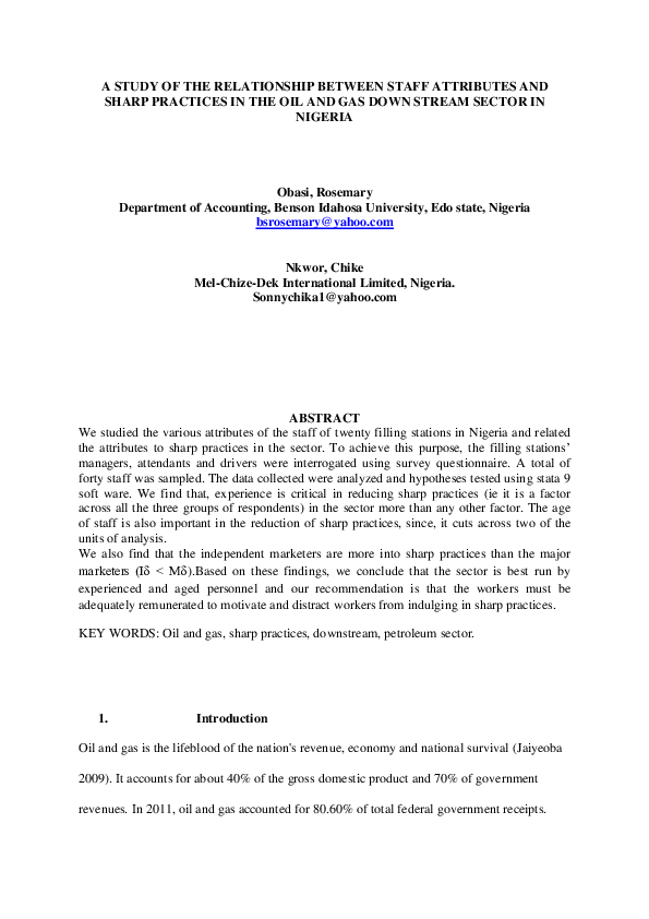 (DOC) SHARP PRACTICES PAPER