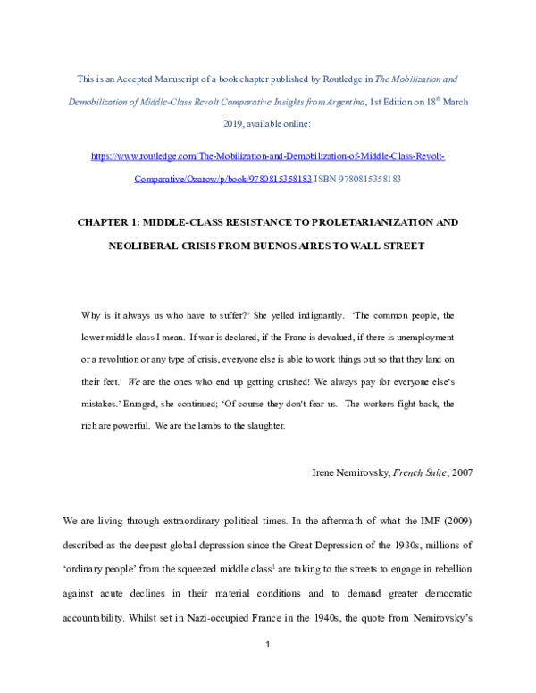 (PDF) The Mobilization and Demobilization of Middle-Class Revolt ...