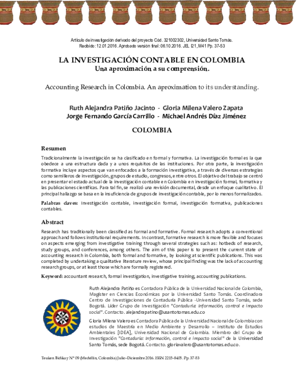 (PDF) La Investigación Contable en Colombia. Una aproximación a su ...