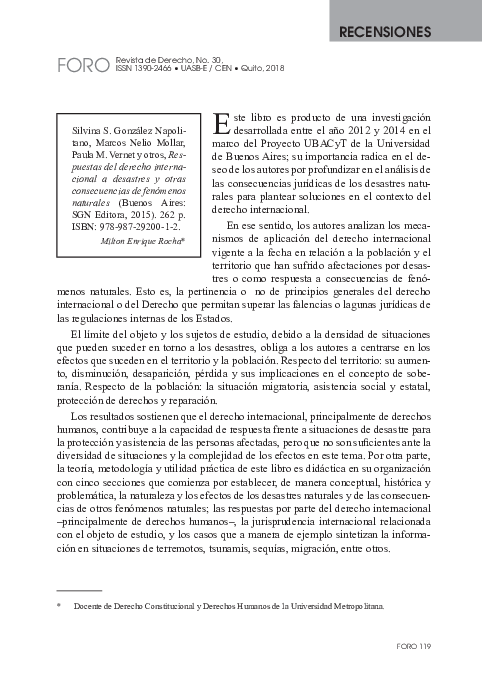 (PDF) RECENSIONES | Foro: Revista de Derecho - Academia.edu