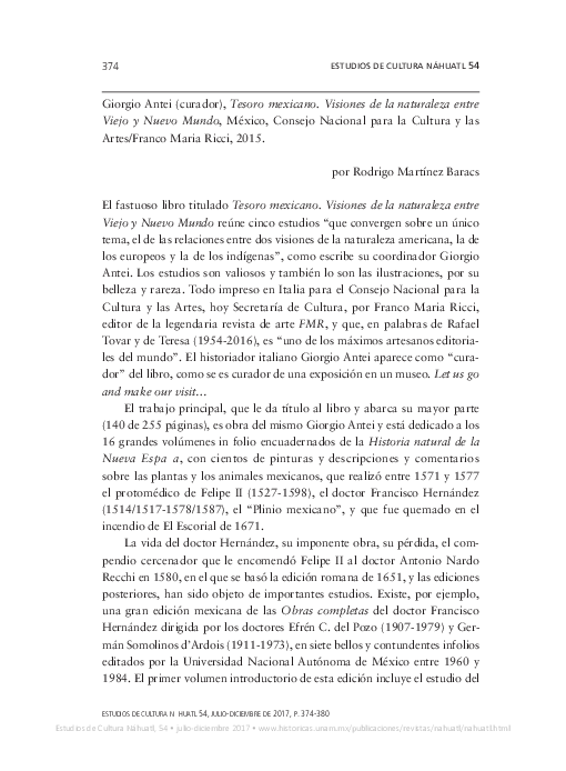 (PDF) Sobre Giorgio Antei, Tesoro mexicano