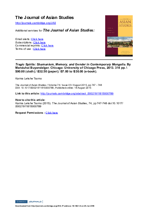 (PDF) The Journal of Asian Studies _Review of Tragic Spirits