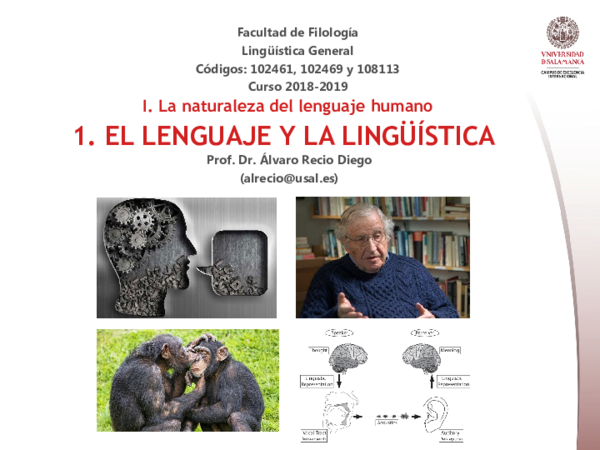 (PDF) EL LENGUAJE Y LA LINGÜÍSTICA I. La naturaleza del lenguaje humano