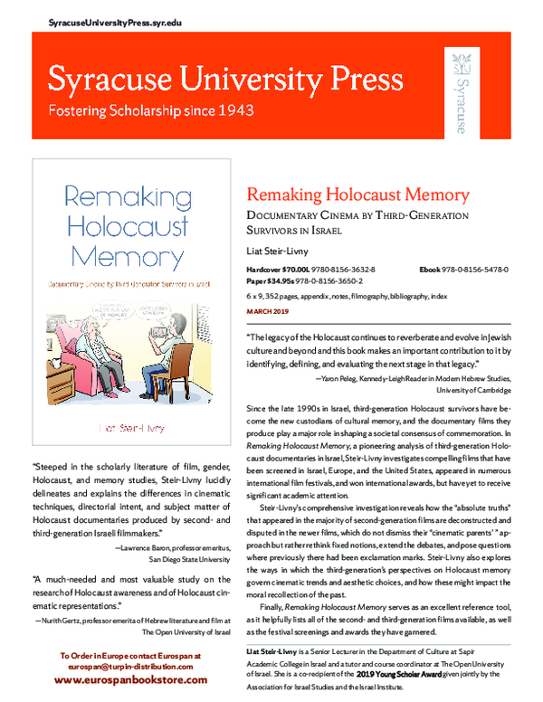 (PDF) Remaking Holocaust Memory Documentary cinema by third-Generation ...